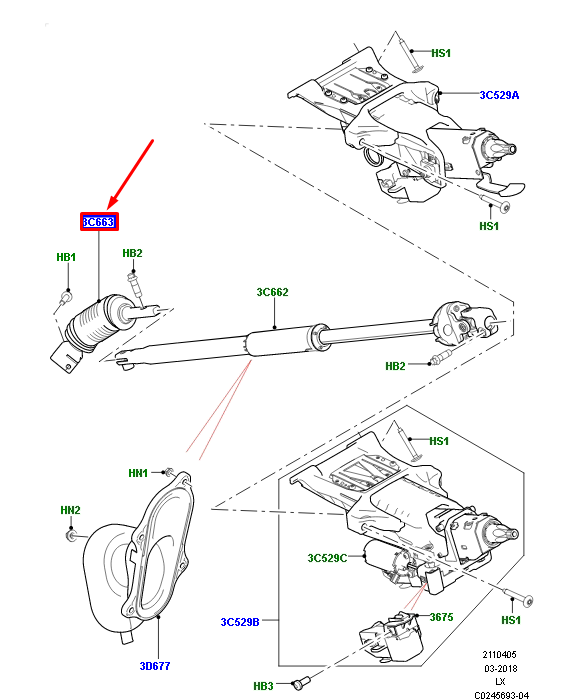 Double Cruciform Steering Joint Discovery 5 Range Rover Sport LR033648 ...