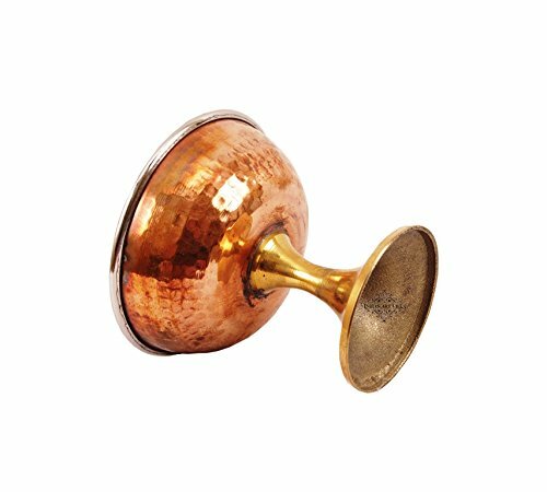4 x Steel Copper Ice Cream Bowl with Brass Stand 140 ML - Restaurant ...