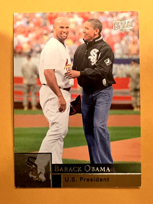 2009 Upper Deck Baseball President Barack Obama W/ Albert Pujols #U1 | eBay