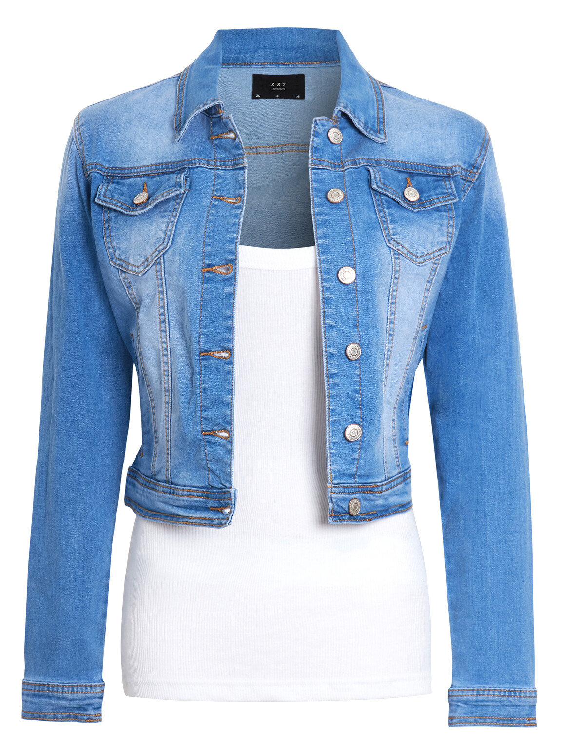 NEW Womens Denim Jacket Jean Stretch Jackets Ladies Blue Size 8 10 12 ...
