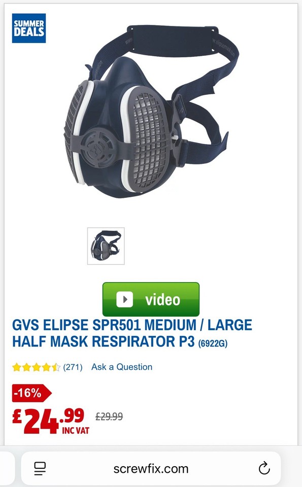 GVS SPR501 Elipse P3 Respirator Half Dust Mask 445049516363 | eBay UK
