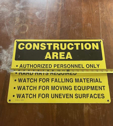 Construction Area Sign Vintage Steel 20x14 | eBay