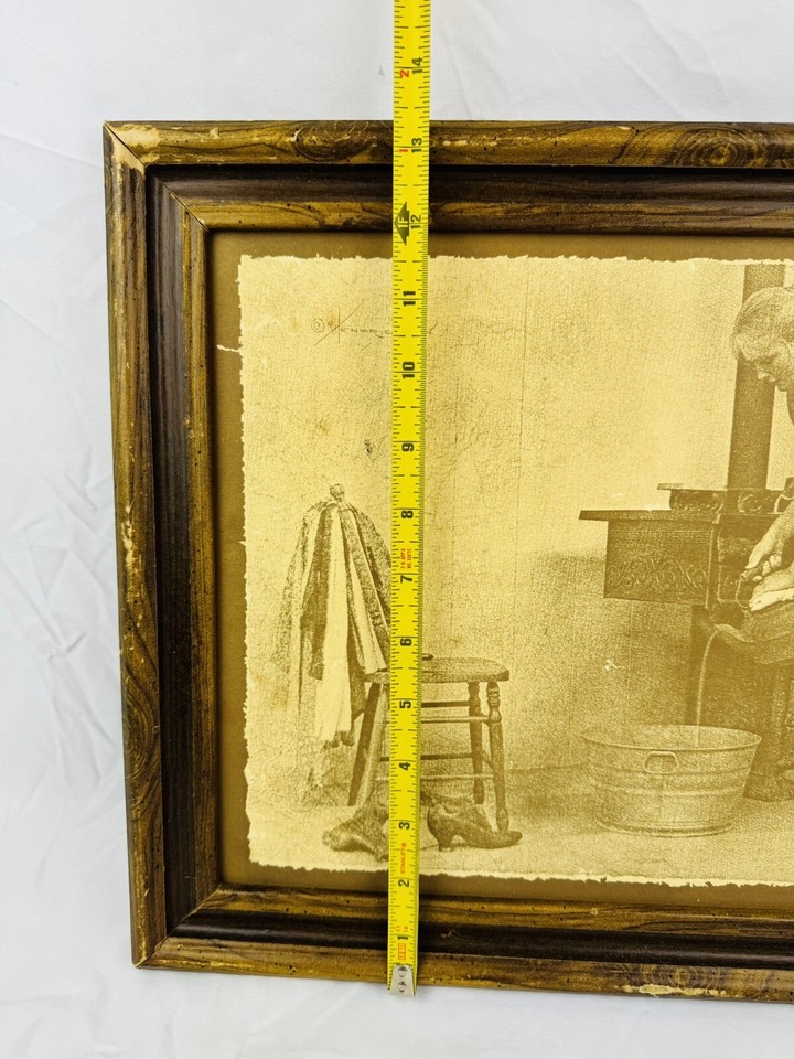 VTG R. Hendrickson semi-Nude Bathing Lady Western Framed Art 13.5x16.5 ...