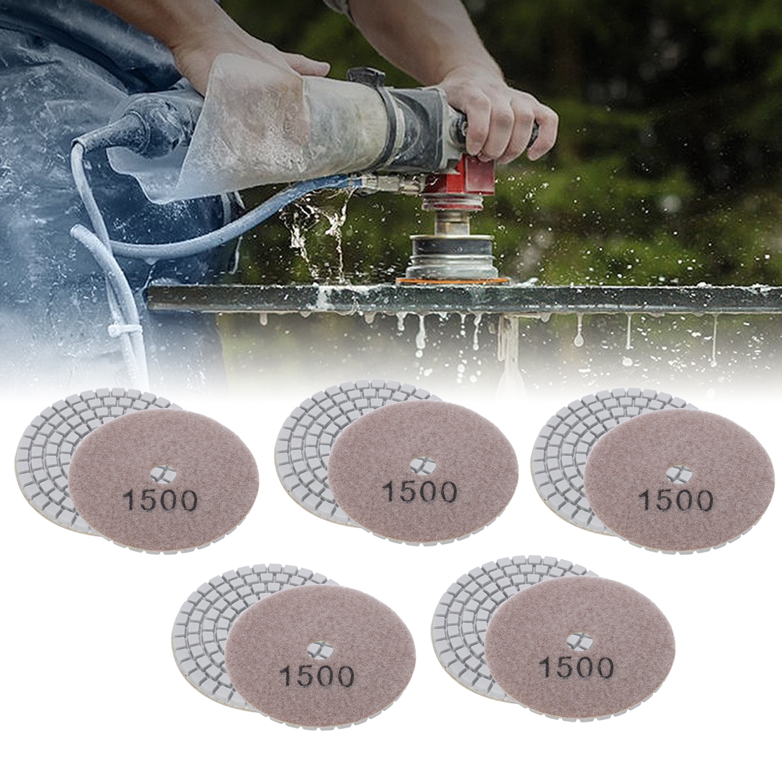 10Pcs 3in Sanding Discs Pads Buffing Polishing Marble Concrete Stone ...