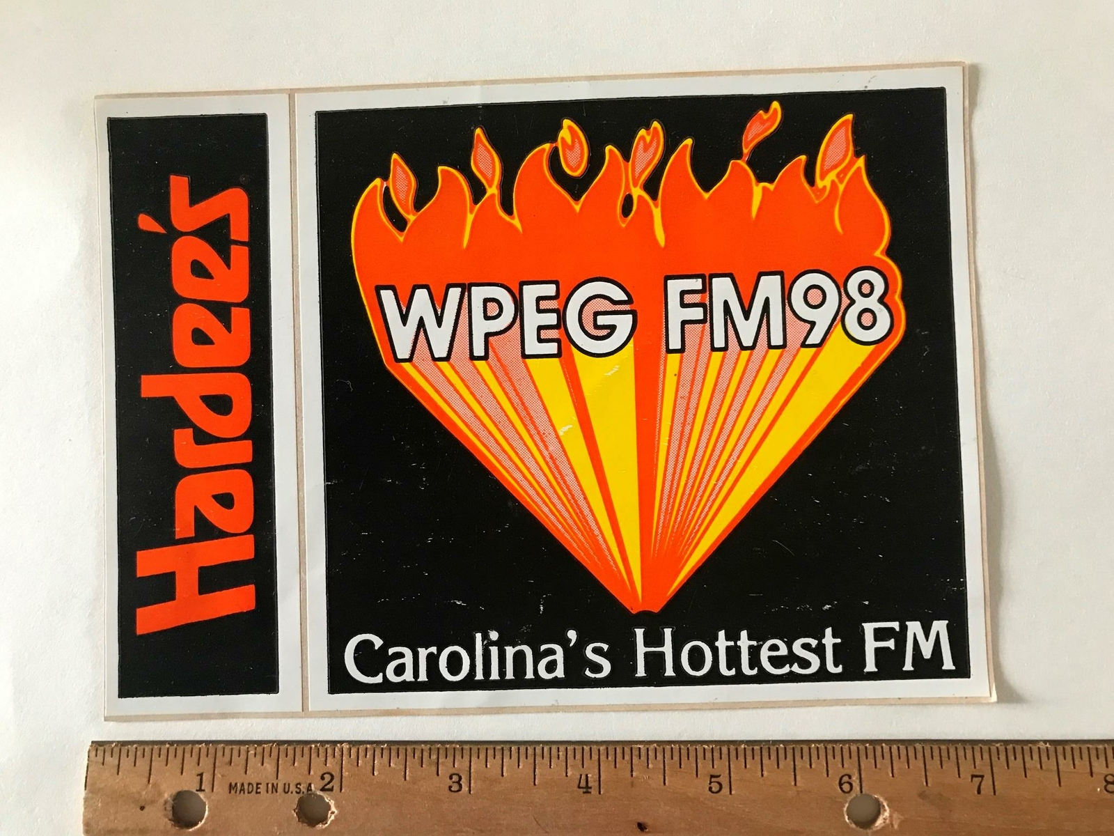 1986 WPEG FM 98 Charlotte NC vtg Disco Radio Station vtg promo decal ...