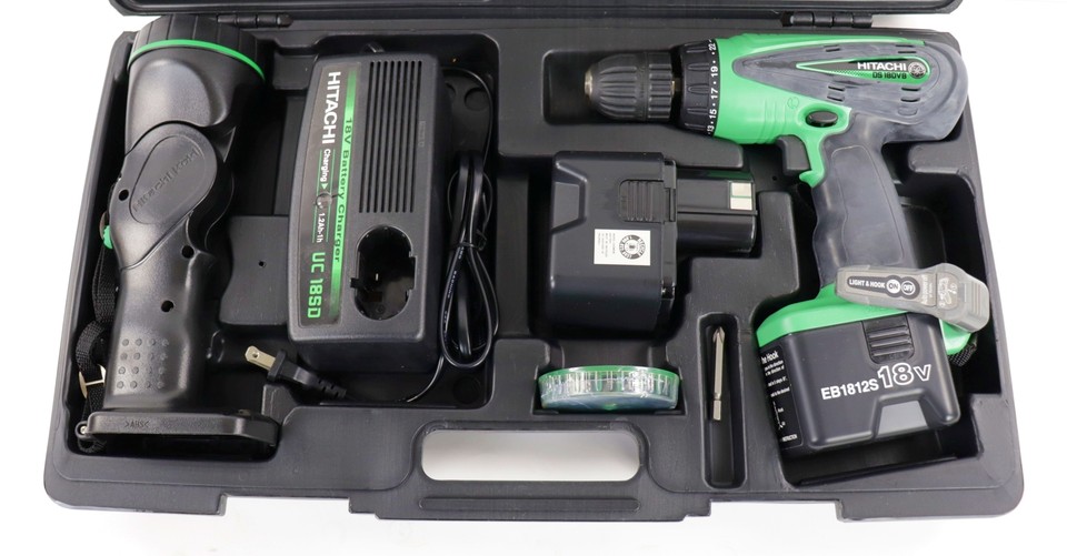 Hitachi DS18DVF3 1/2″ 18V Cordless Drill Flashlight Combo #3 | eBay
