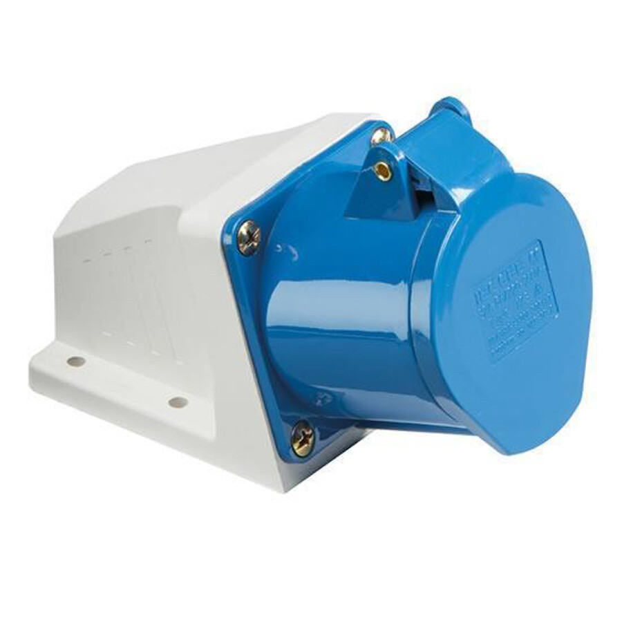 240V 16A 3Pin Blue Industrial Plug & Sockets IP44 Camping, Caravan ...
