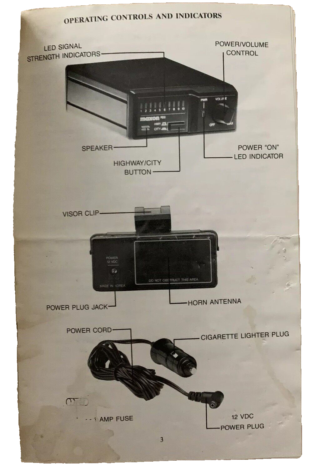 MAXON MODEL RD-3 RADAR DETECTOR OWNER'S MANUAL OWNER MANUAL | eBay