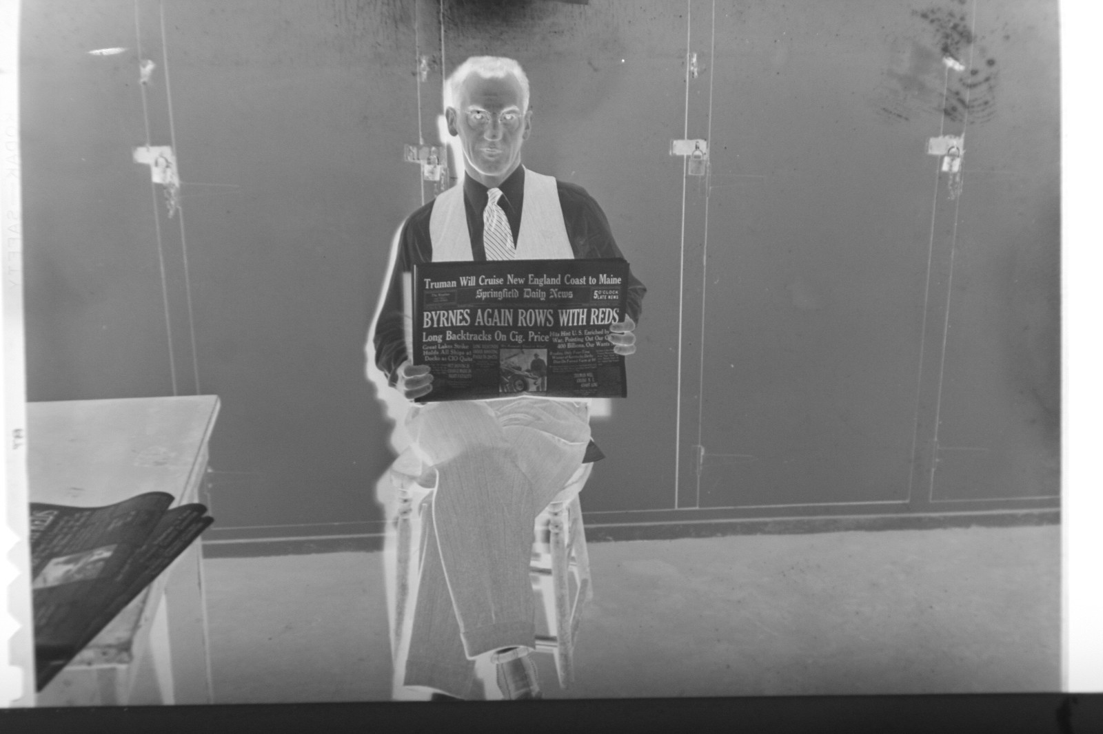 (1) B&W Press Photo Negative Springfield MA Daily News Truman Will ...