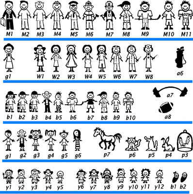 Stick Figure vinyl Decal Car or Truck Window Sticker Pick Up to 5 ...