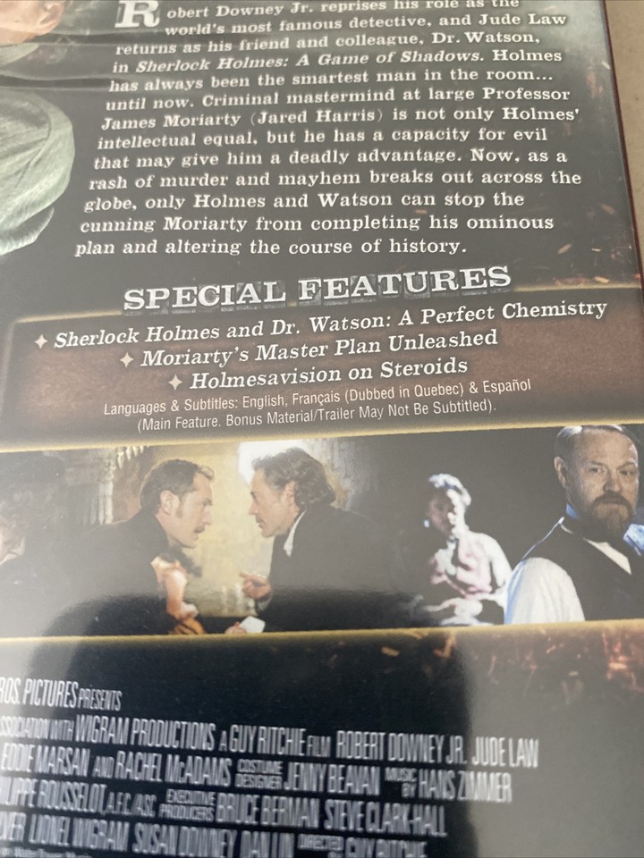 Sherlock Holmes: A Game of Shadows (DVD, 2011) 883929190546 | eBay