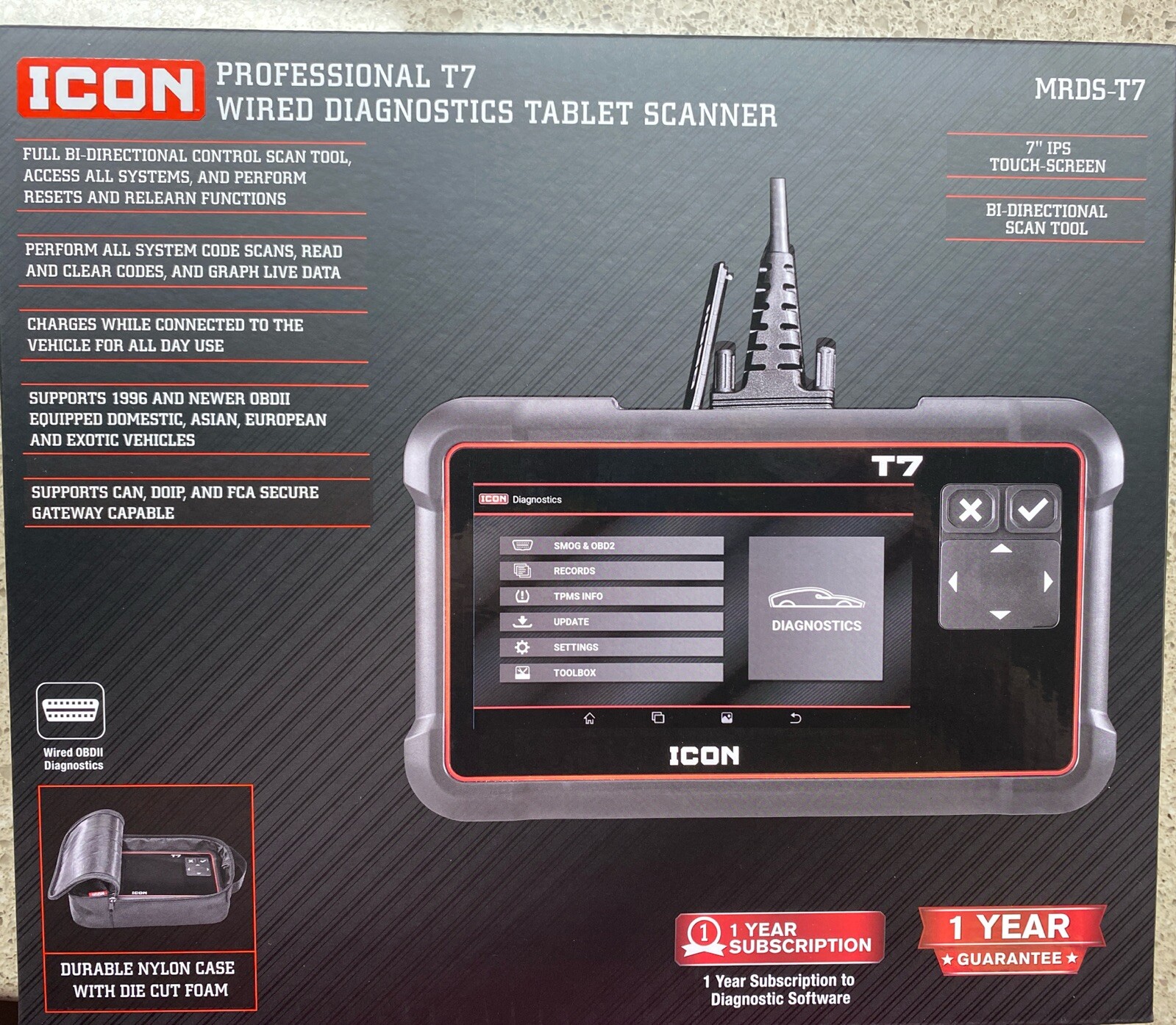 ICON T7 Professional Intelligent Diagnostic Scanner MRDS-T7 59582 for ...