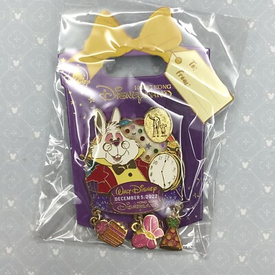 HKDL Walt Disney Birthday Dangle Alice In Wonderland White Rabbit LE600 ...