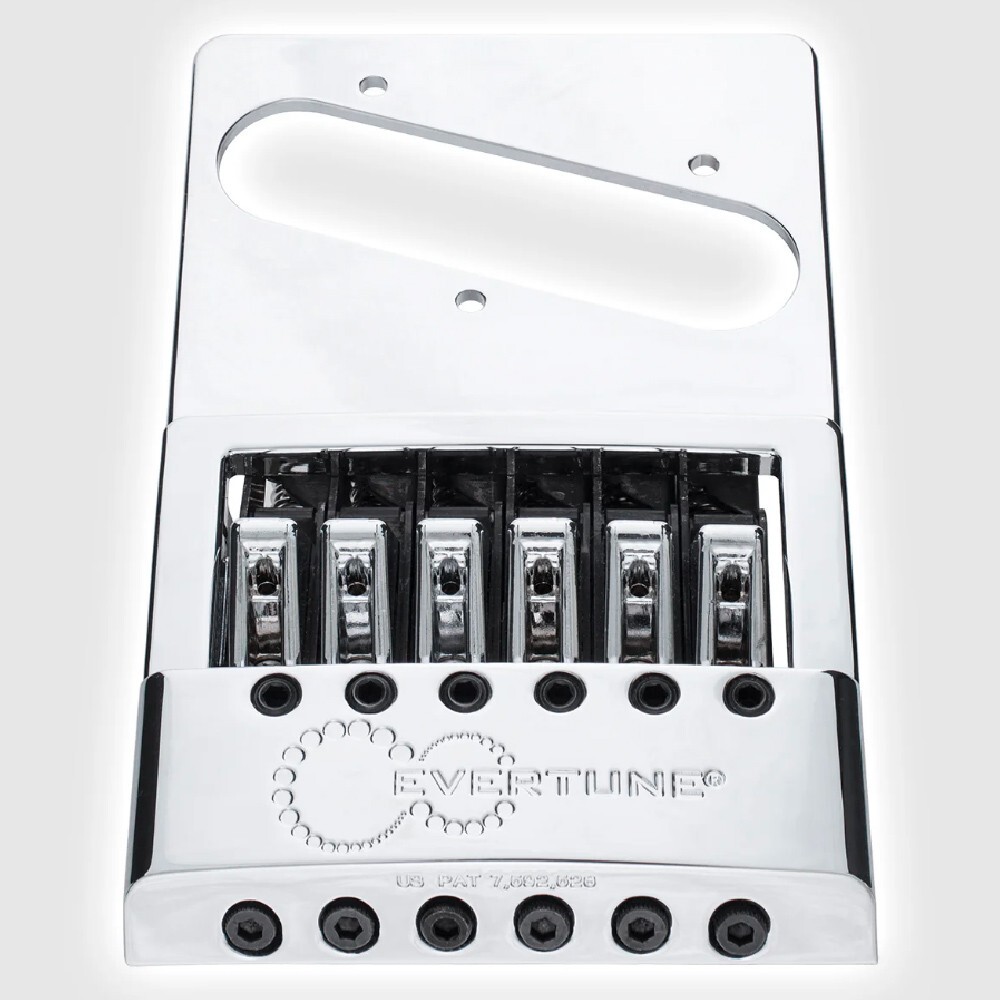 Evertune T Model 6 String Bridge for Tele Style Guitars Chrome | eBay