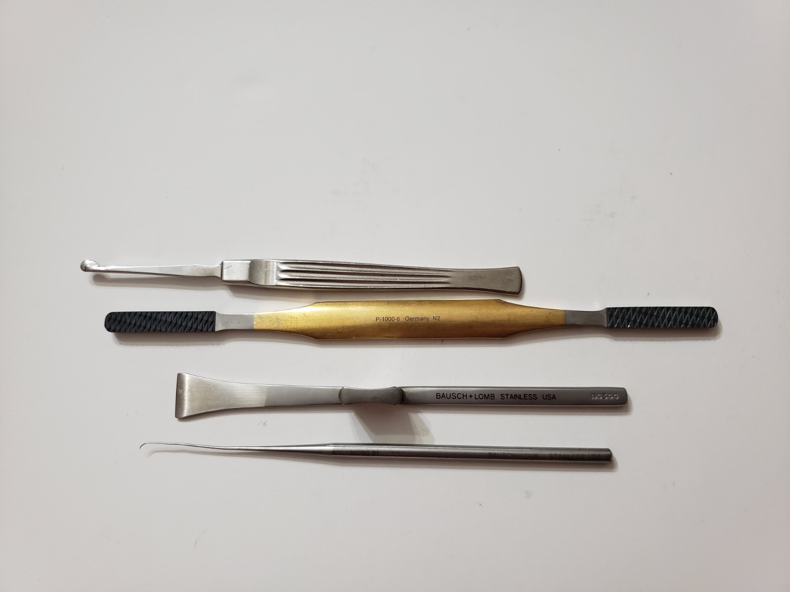 Lot Of 4 Bausch & Lomb Double Ended Rasp, Sharp Curved Tip Elevators P ...