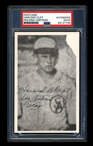 HARLOND CLIFT SIGNED GEORGE BRACE POSTCARD PHOTO PSA/DNA 33 SAN ANTONIO ...