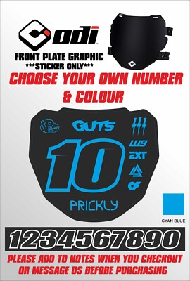 CUSTOM COLOURS ODI DH Front Number Plate Thick GRAPHIC ONLY Surron ...