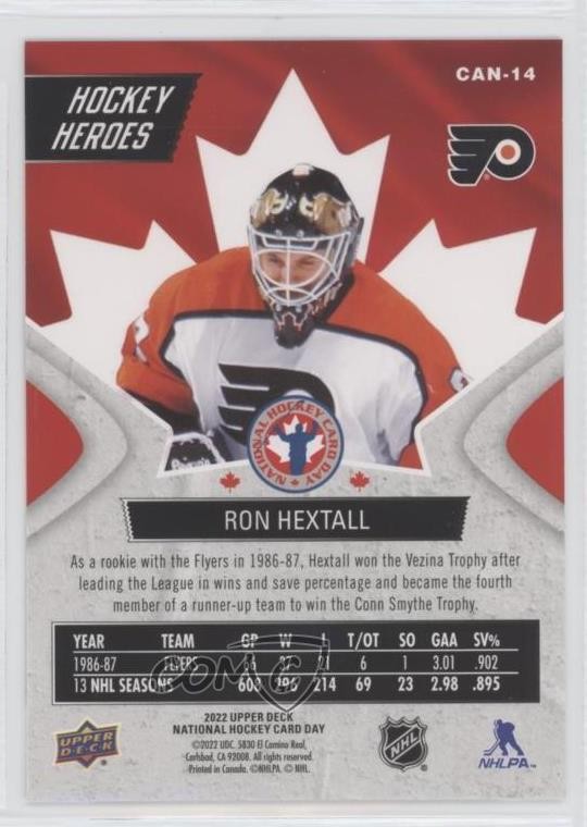 2022 Upper Deck National Hockey Card Day Canada Ron Hextall #CAN-14 8hf ...