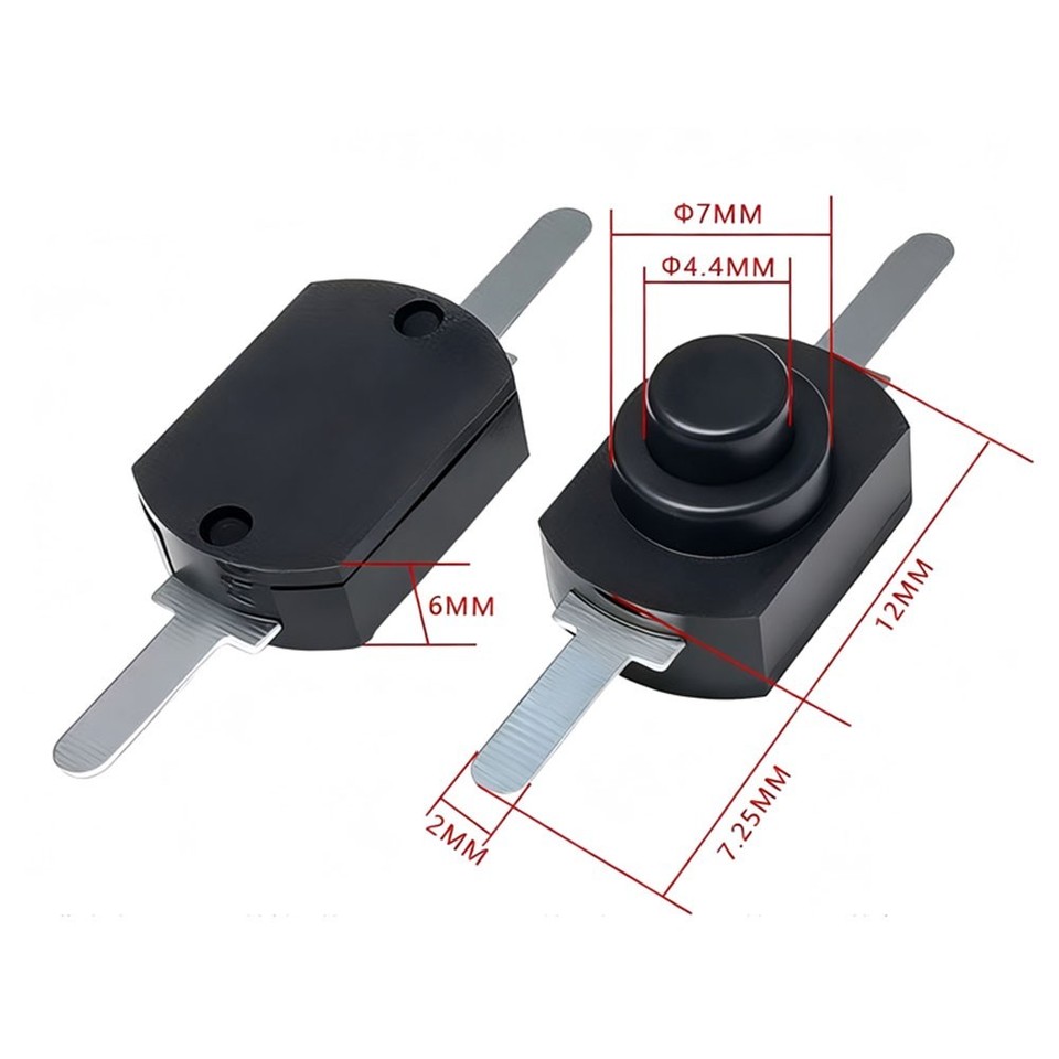 Black 10PCS 1A 30V Push Button Switch for Mini Torch Latching with 2 ...
