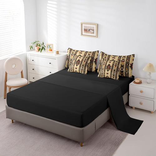 Wood Southwestern Bedding Set Queen Geometric Comforter Set 7 Pieces ...