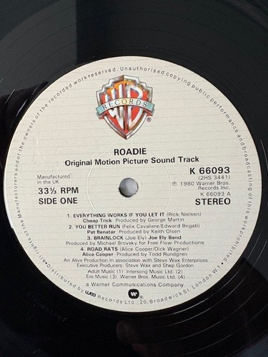 ROADIE..O.M.P. S.... MEATLOAF/BLONDIE/ALICE COOPER/CHEAP TRICK/ STYX ...