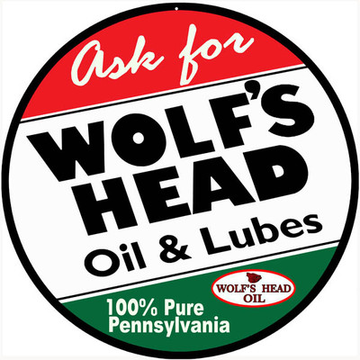 Round Wolf's Head Oil And Lubes Service Gas Station Sign | eBay