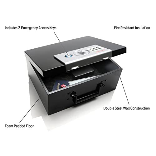 6108 Fire Resistant Steel Security Safe Box with Digital Lock, 0.26 ...