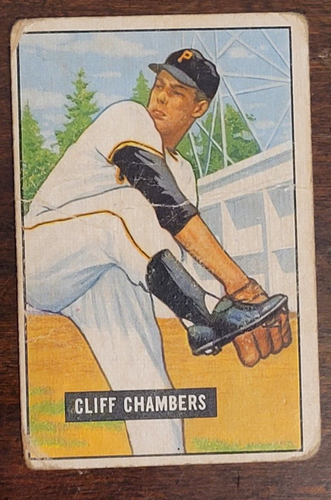 1951 Bowman Baseball Cliff Chambers #131 Pittsburgh Pirates Vintage ...