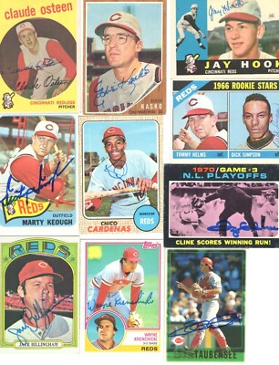 Autographed Cincinnati Reds 1960's 1970's 1980's 90's 2000's 3x5 15% ...