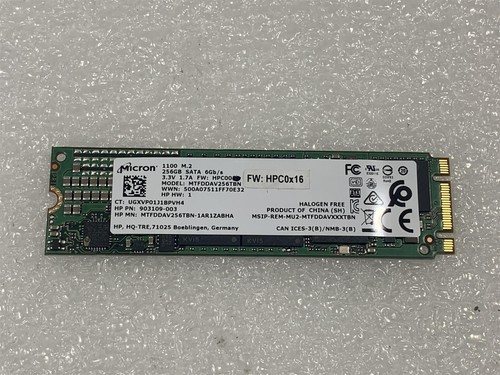 HP 917099-001 Micron MTFDDAV256TBN 1100 M.2 SATA 256GB SSD Solid State ...