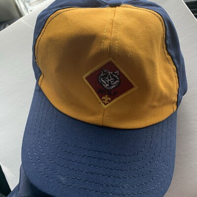 Boy Scouts Cub Scout Blue Uniform Wolf Hat Cap Wolf Adjustable Strap | eBay