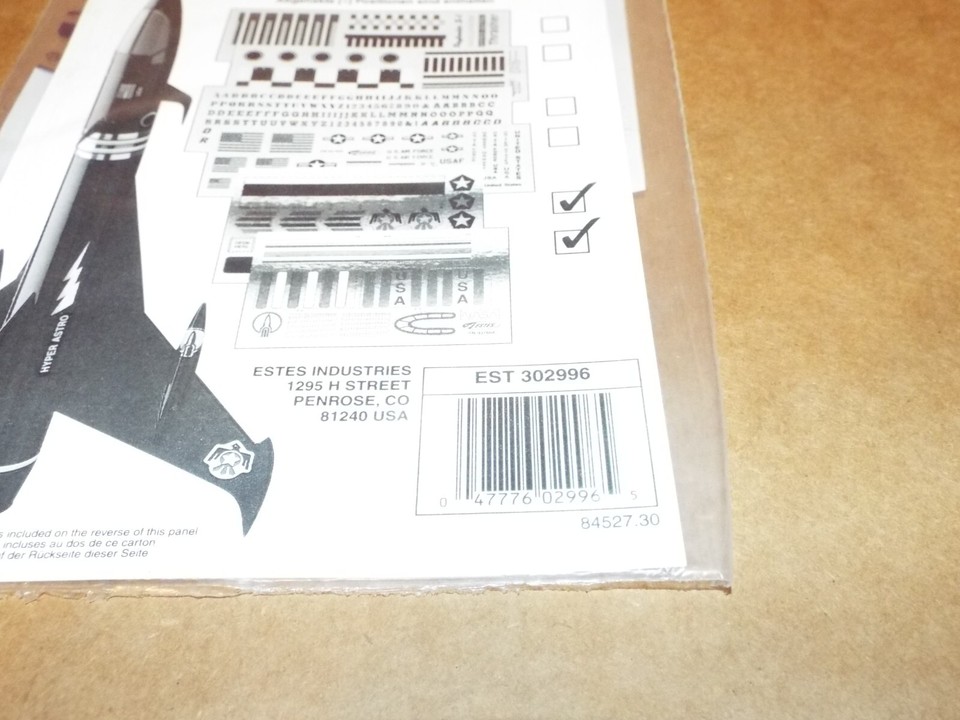 Vintage Estes Model Flying Rocket Hobby Accessories Custom Decals ...