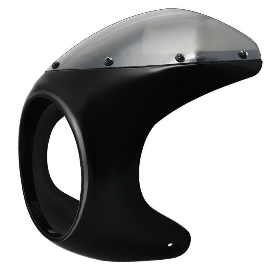 7'' Motorcycle Headlight Cafe Racer Handlebar Fairing Windshield ...