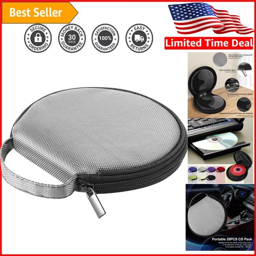 Compact Grey CD Storage Wallet - Holds 20 Discs, Washable & Lightweight ...