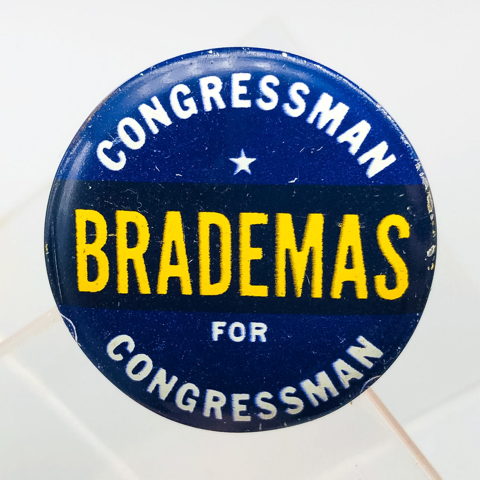 Congressman John Brademas Button Pin 1.25" Indiana Politician Campaign ...