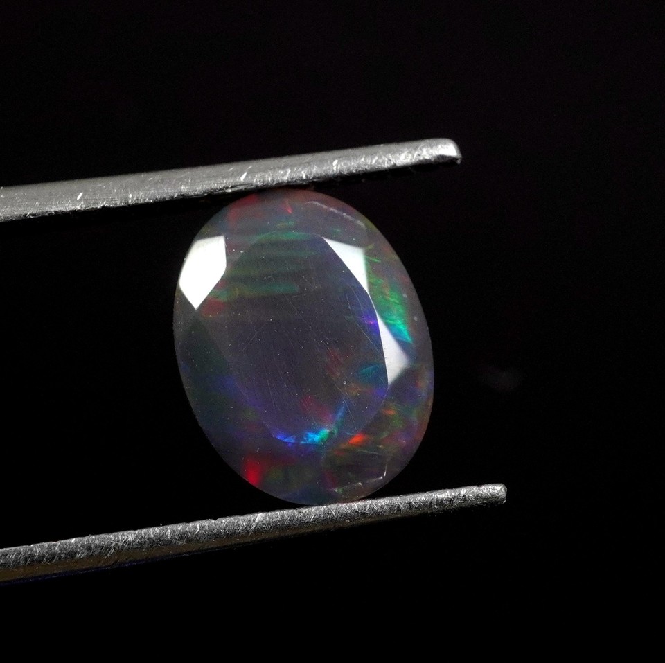 1.10 CT Natürlich Schwarz Äthiopische Opal Multi Feuer Opal Oval ...