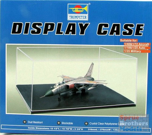 TRP09808 Trumpeter Display Case 12.5" x 10.875 " x 5.375" w/ Black Base ...