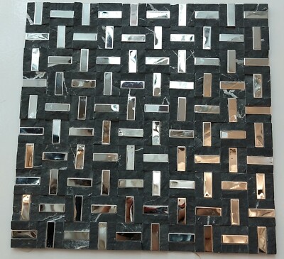 Black Mirror Stone Mosaic Tile | 1 sheet 30cmx30cm&8mm | 11 sheets 1sqm ...