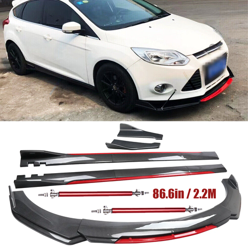 For Ford Focus RS SE ST Front Bumper Lip Spoiler Body Kit Carbon Fiber ...