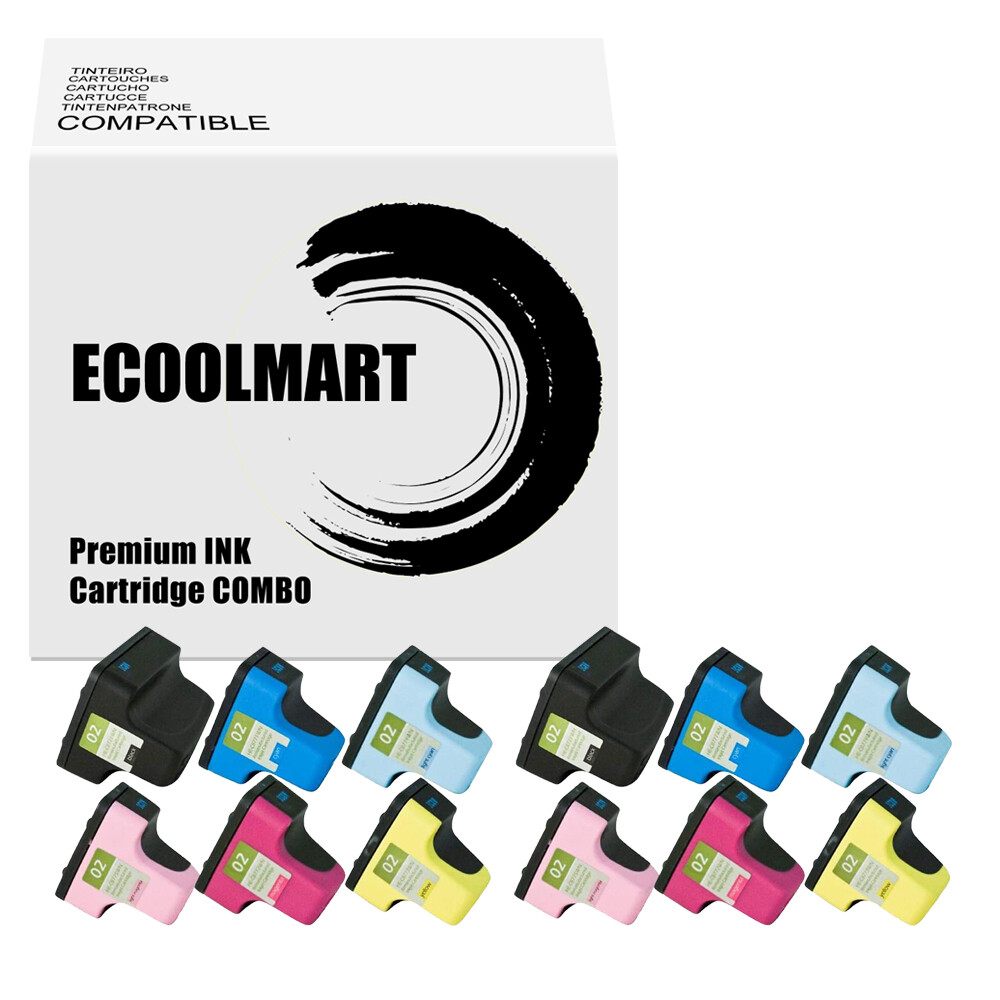 12PK Ink Cartridges replace for HP 02XL Photosmart C6180 C7150 C7180 ...