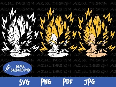 VEGETA SVG, super saiyan svg, VEGETA CRICUT, | Grelly USA