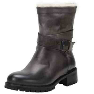New Ross & Snow Leather Waterproof Ankle Moto Boot Made In Italy Size 8 ...