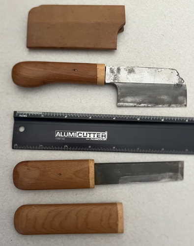 Vintage Japanese Steel Hand Made Knife's (2) w/Wood Covers | eBay