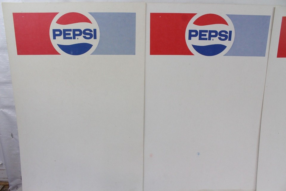 3 Vintage NOS Pepsi Collectable Cardboard Menu Board 21" x 14" Sheet ...