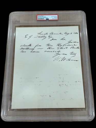 Henry Wilson Ulysses S. Grant US Vice President Signed Autograph PSA ...