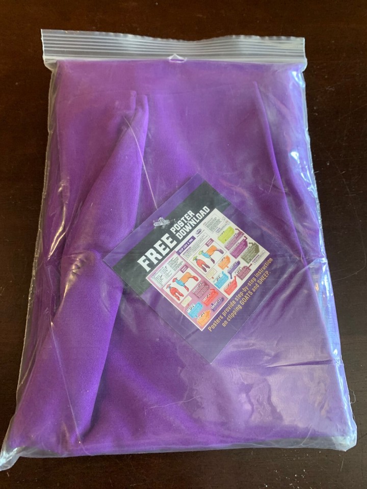 SPANDEX GOAT TUBE Large 85-100lb Purple Weaver Livestock keep show ...
