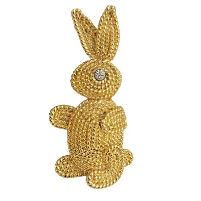 Napier Vintage Gold Tone Rope Style Rabbit Brooch, Signed | eBay