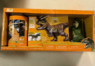 ANIMAL PLANET 3 IN 1 DINO GIFT SET New Dominoes Set, Plush T-Rex, Floor ...