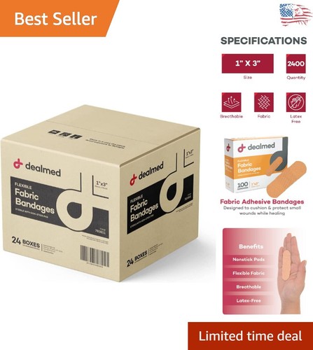 Latex-Free First Aid Strip Pack - Sterile 1x3 Inch Adhesive Bandages ...