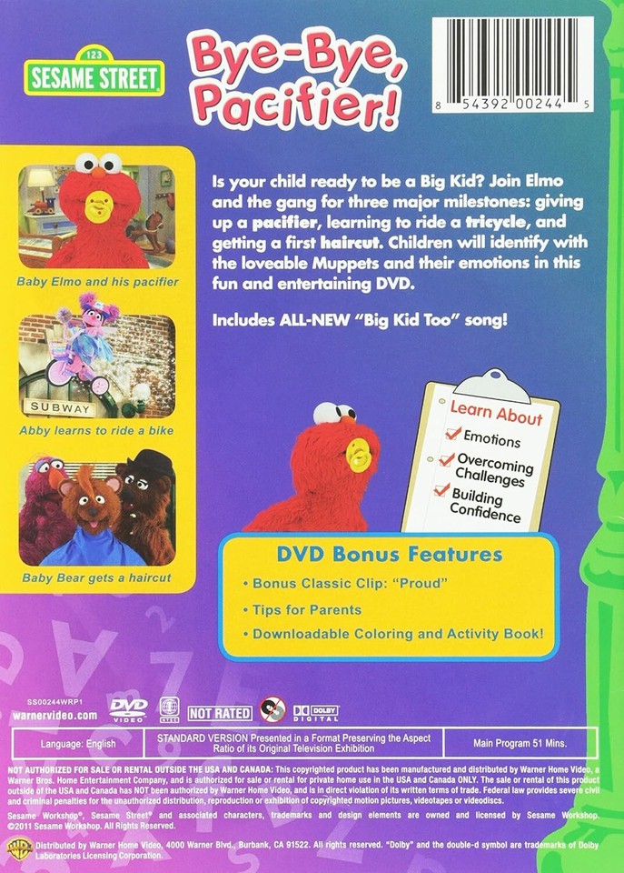 Sesame Street: Bye-Bye Pacifier! - Big Kid Stories with Elmo (DVD ...